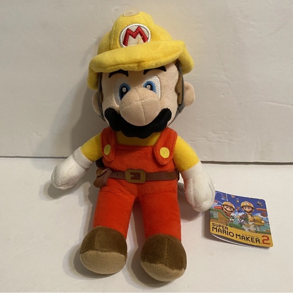 Nintendo | Toys | Genuine Super Mario Maker 2 Builder Mario Stuffed ...